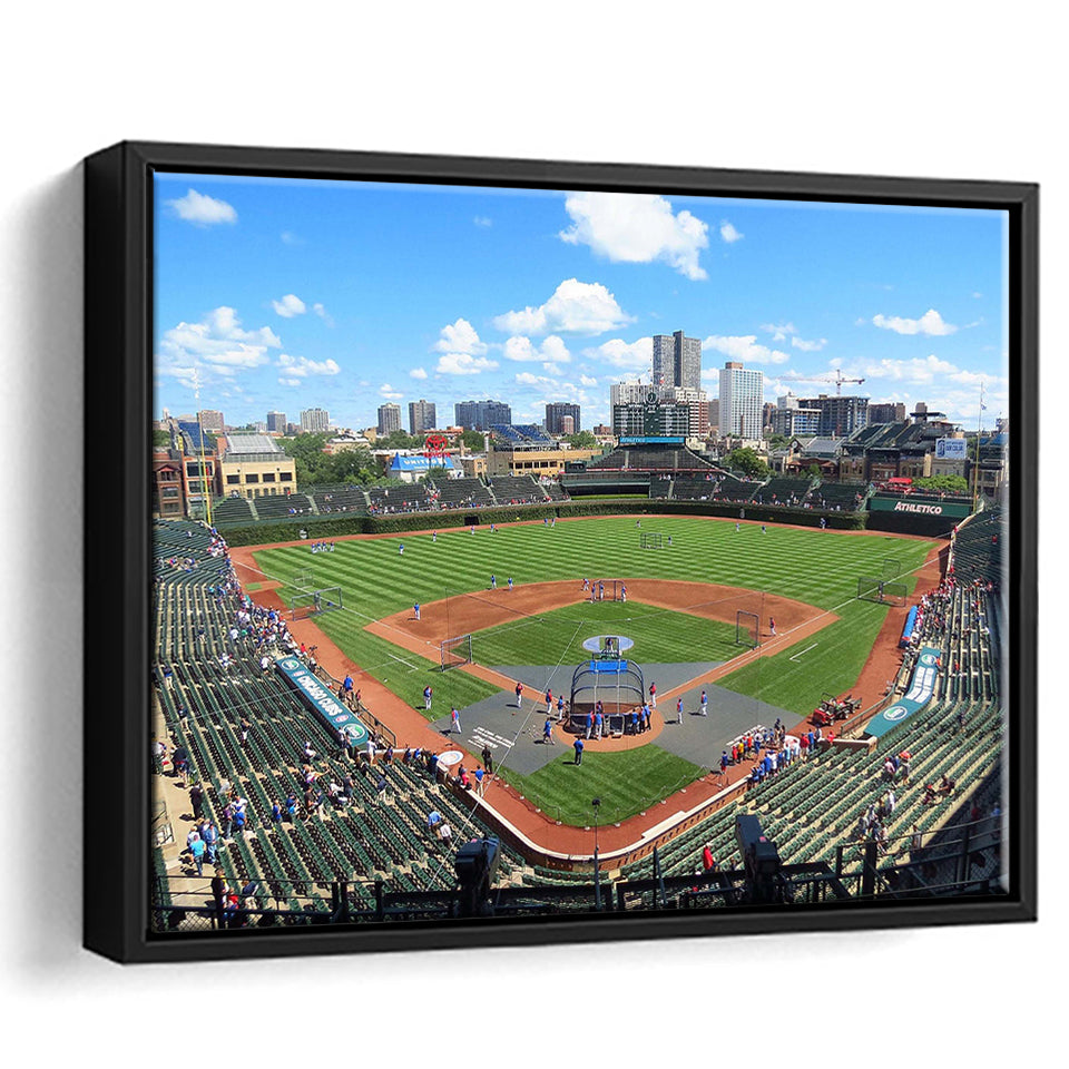 Chicago Cubs Wall Art Stadium Wrigley Field Stadium Framed Canvas Prin ...