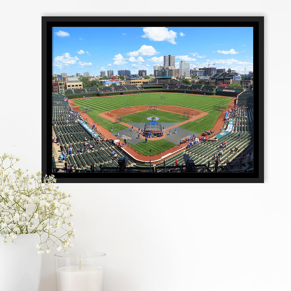 Chicago Cubs Wall Art Stadium Wrigley Field Stadium Framed Canvas Prin ...