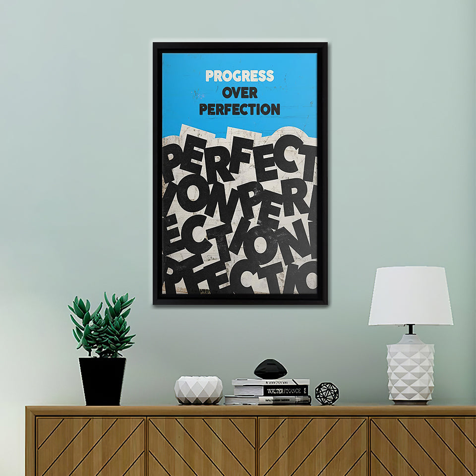 Progress over perfection - Motivation Canvas, Canvas Wall Art, Framed ...