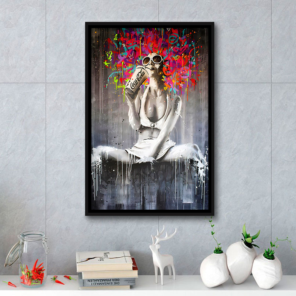 Coke Lady Pop Art Graffiti Art Framed Canvas Prints Wall Art Decor - P ...
