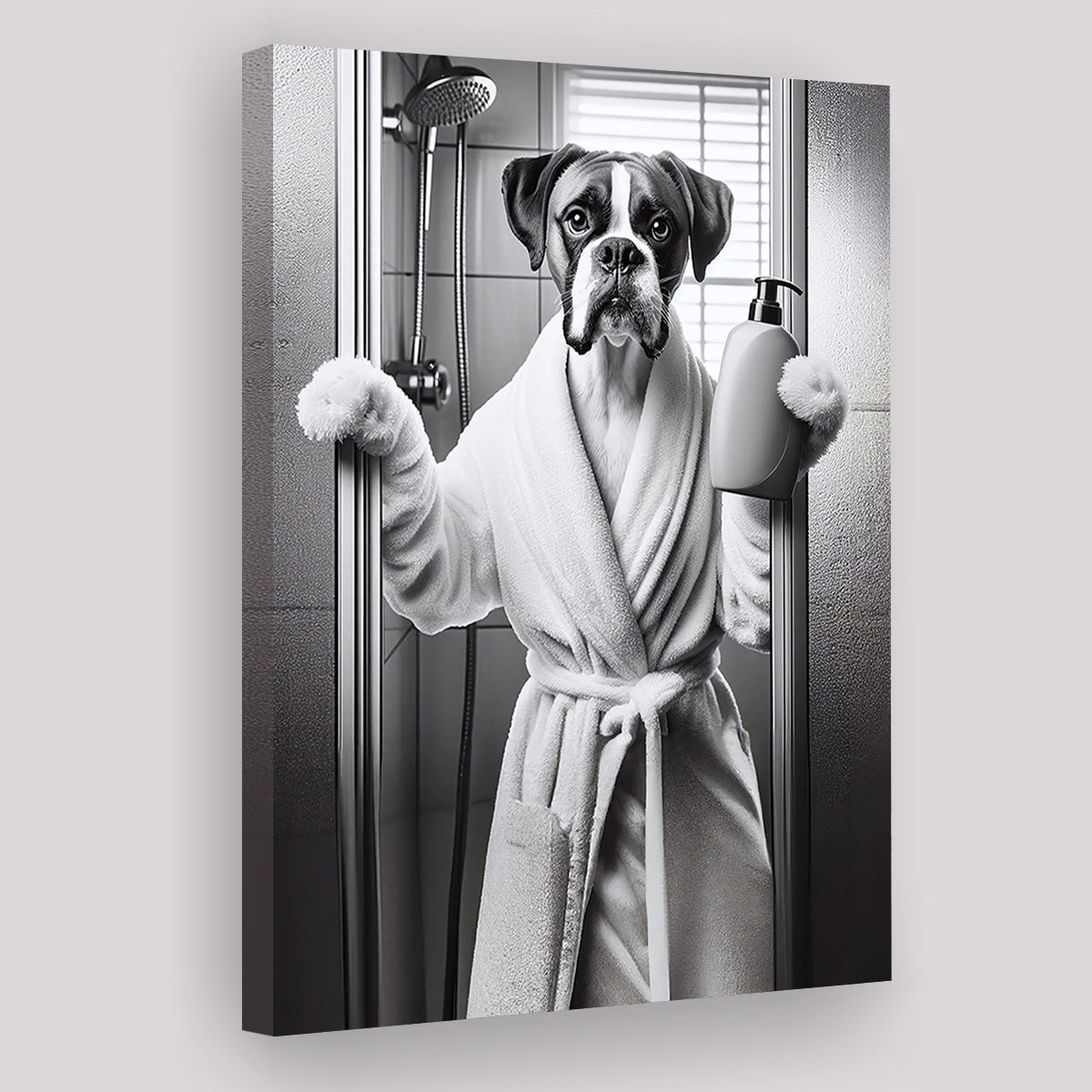 Boxer Bathroom Decor Canvas Prints Wall Art, Bathroom Art Print, Boxer ...
