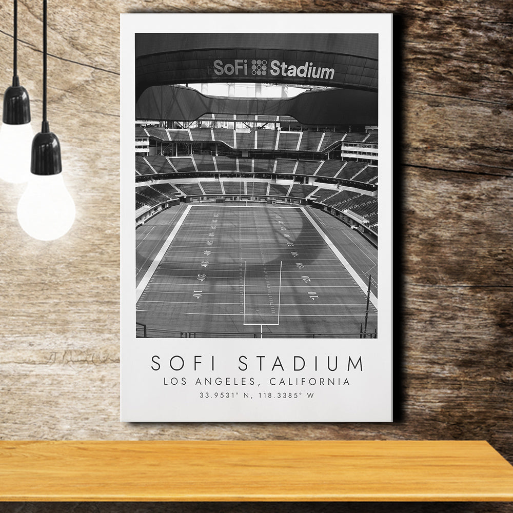 Sofi Stadium Los Angeles Rams, Stadium Print For Football Lovers, Blac ...