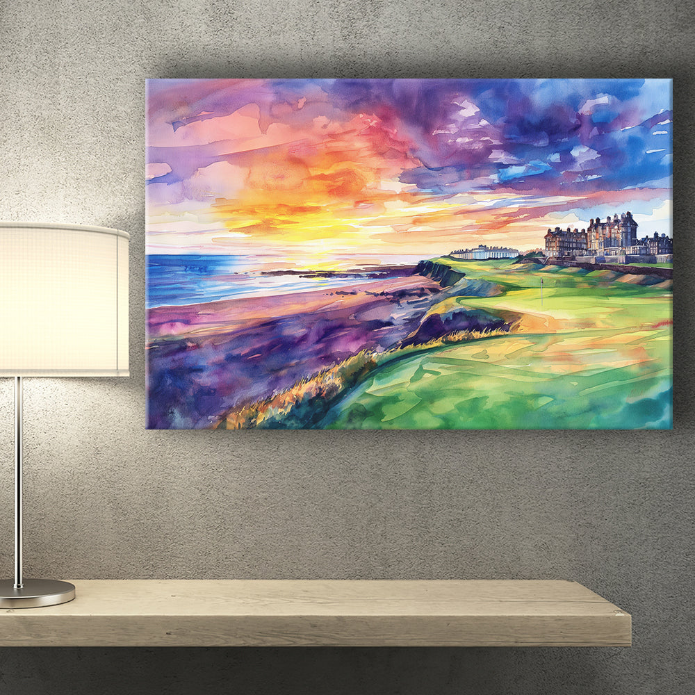 Watercolor Painting St. Andrews Golf Clubold Course V1, Golf Art Print ...