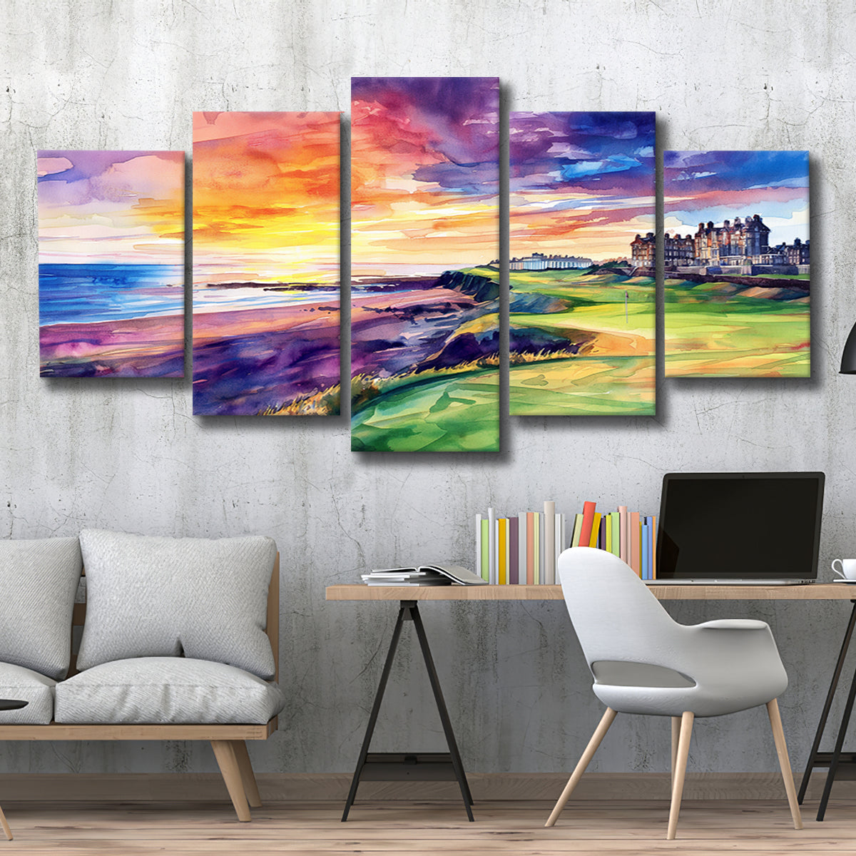Watercolor Painting St. Andrews Golf Clubold Course V1, Golf Art Print ...