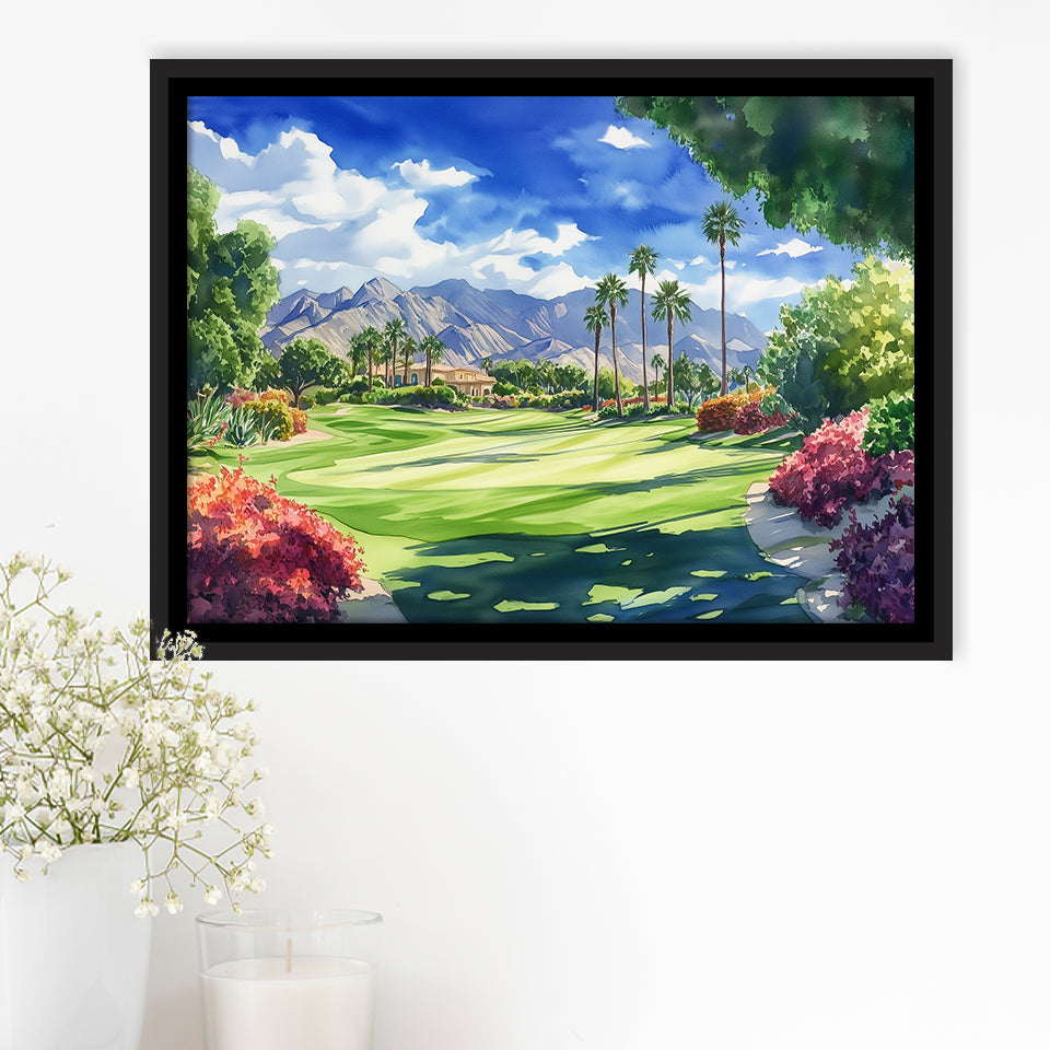 Watercolor Painting Tamarisk Country Club Hole 17 V1, Golf Art Print ...