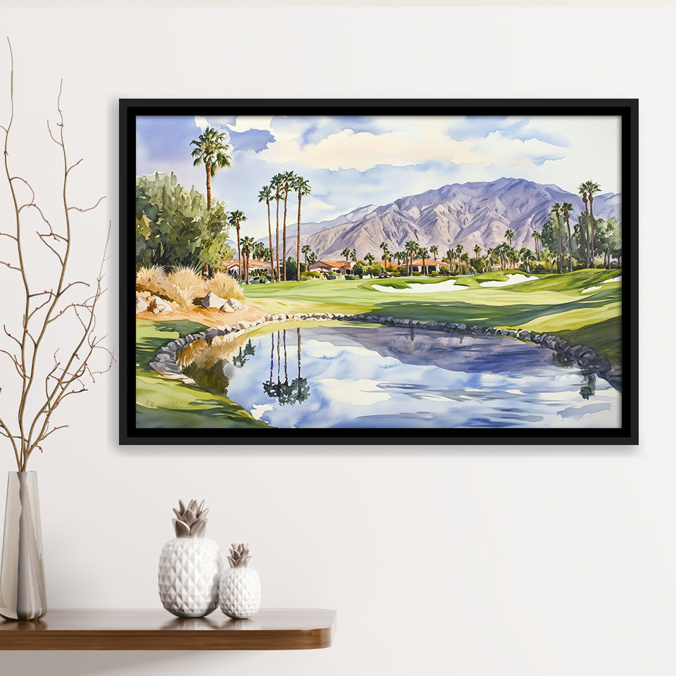 Watercolor Painting Tamarisk Country Club Hole 17 V2, Golf Art Print ...