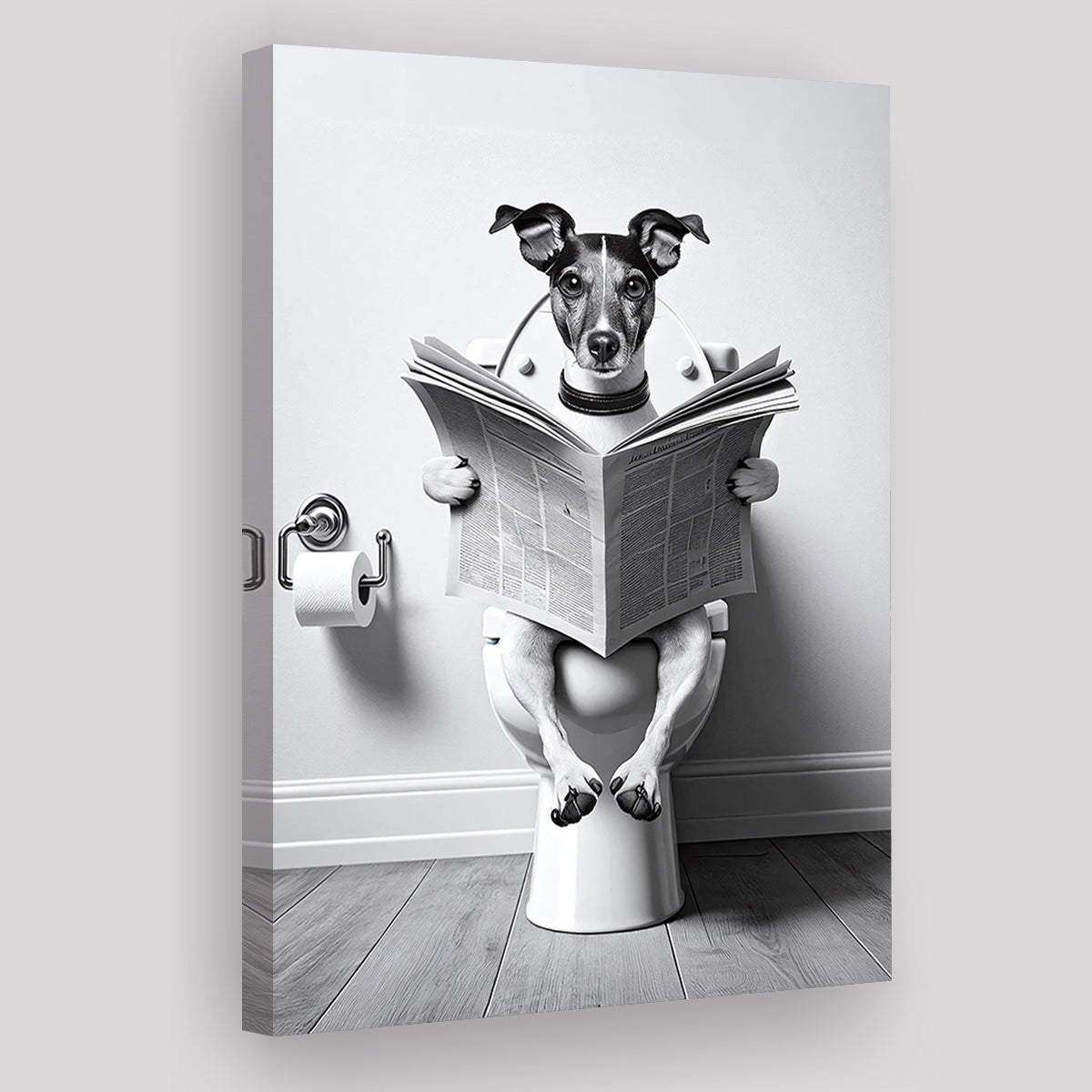Wire Fox 1 Terrier Canvas Prints Wall Art, Funny Bathroom Decor, Terri ...