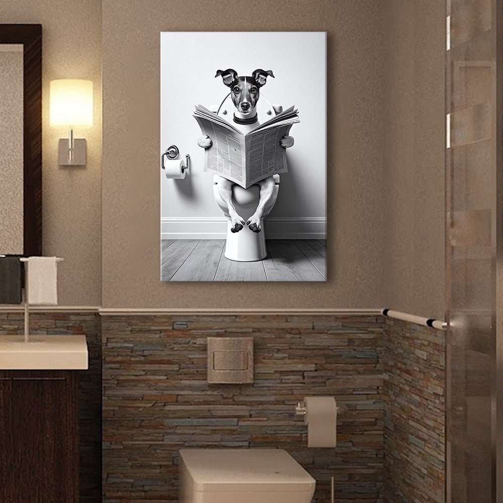 Wire Fox 1 Terrier Canvas Prints Wall Art, Funny Bathroom Decor, Terri ...