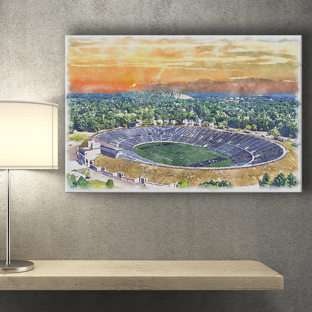 Yale Bowl Stadium WaterColor Canvas Prints, New Haven Connecticut Wate ...
