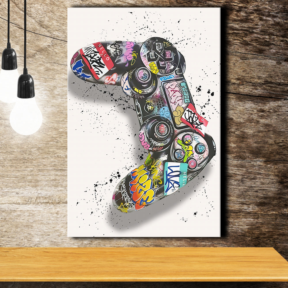 Game Controller Graffiti Canvas Prints Wall Art - Painting Canvas, Hom ...