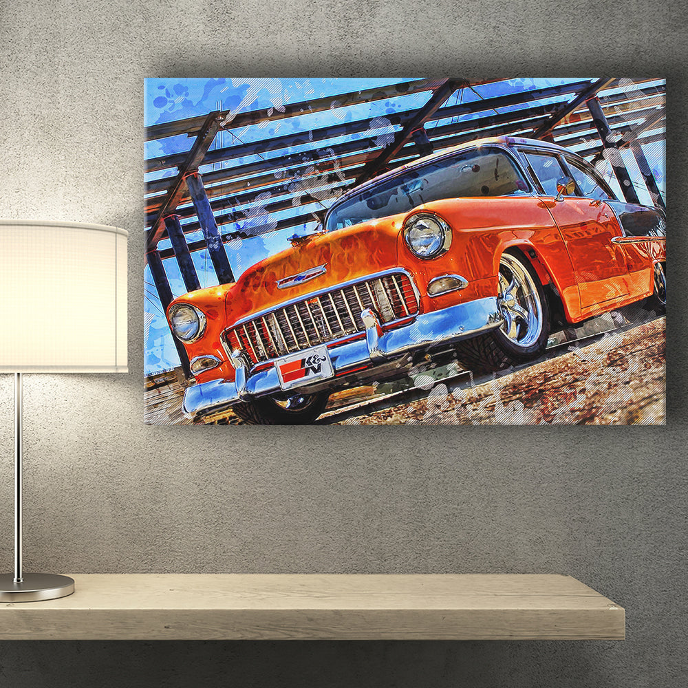 1955 Chevy Bel Air Hot Rod Canvas Prints Wall Art Decor - Painting Can ...