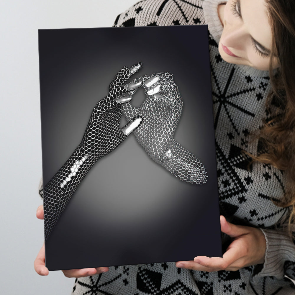 3D Effect Art Hand in Hand Canvas Prints Wall Art - Painting Canvas, W ...