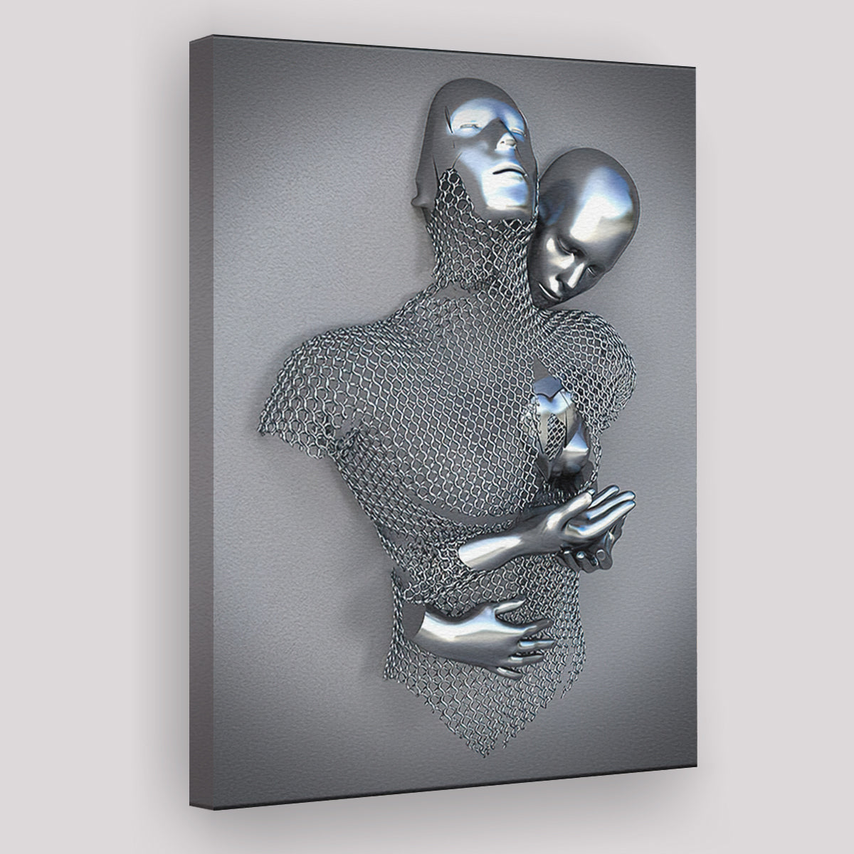 3D Effect Art Love Heart V2 Canvas Prints Wall Art - Painting Canvas ...