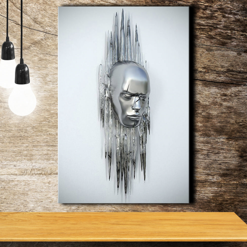 3D Effect Art Abstract Face Canvas Prints Wall Art - Painting Canvas ...