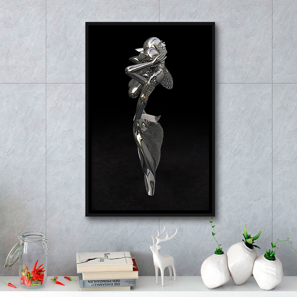 3D Effect Art Attractive Body Of A Woman V2 Framed Canvas Prints Wall ...