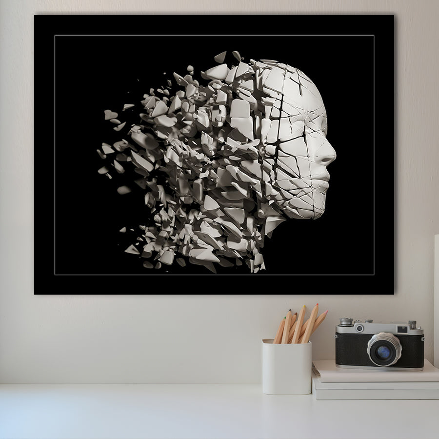 mangled face drawing