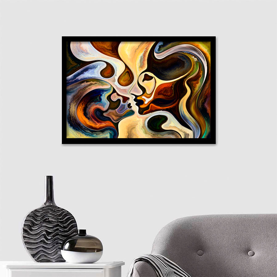 Abstract Couple Kissing Framed Art Prints - Framed Prints, Painting Pr ...