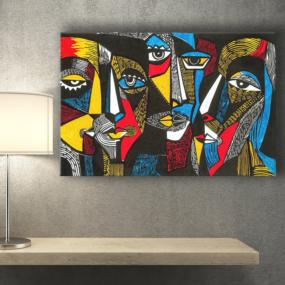Abstract Faces Landscape Canvas Prints Wall Art Home Decor - Painting ...