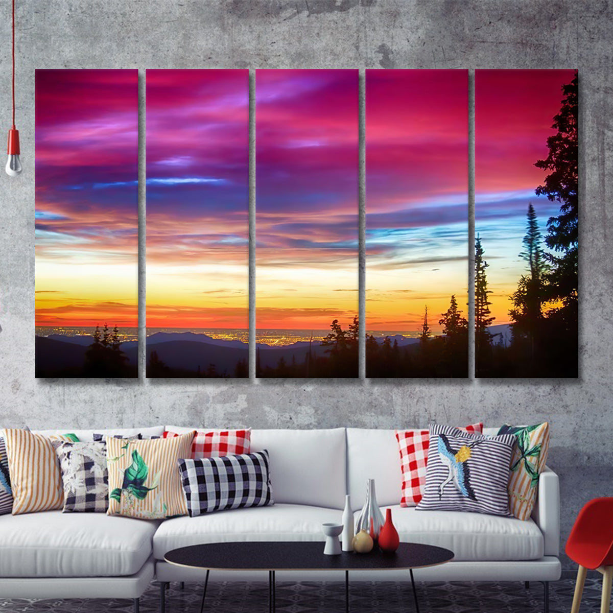 Colorful Epic Sunrise Over The City Lights Of Boulder Colorado 5 Piece ...