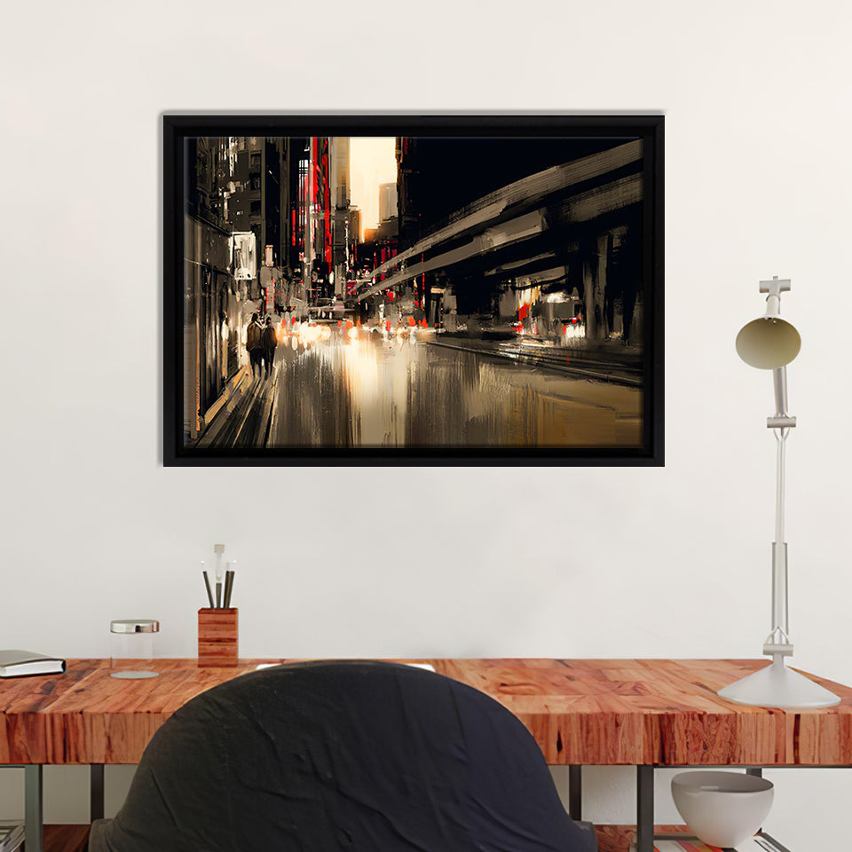 Abstract Painting Street Canvas Wall Art - Framed Art, Prints For Sale ...