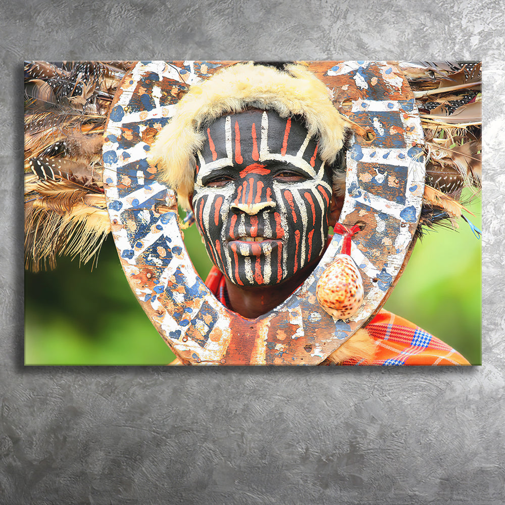 African Kenyan Warrior Canvas Prints Wall Art - Painting Canvas, Afric ...