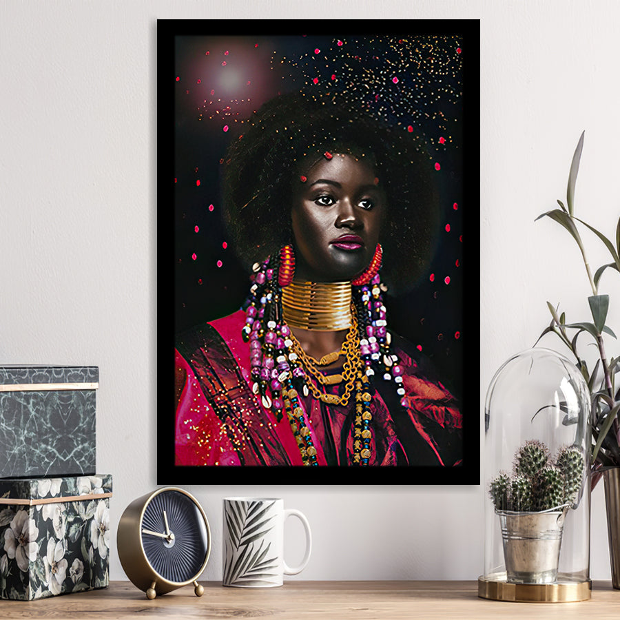 African Lady in Traditional Clothes Framed Art Prints Wall Decor - Pai ...