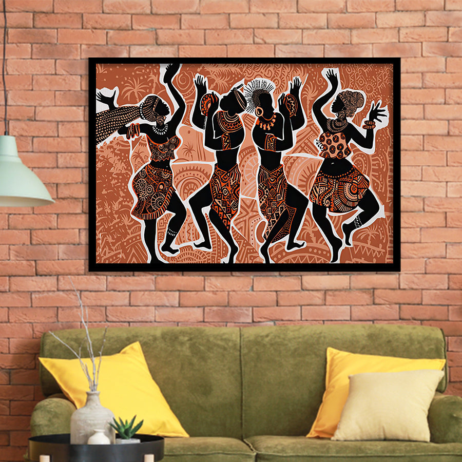 African Traditional Ethnic Dance Framed Art Prints Wall Decor - Painti ...