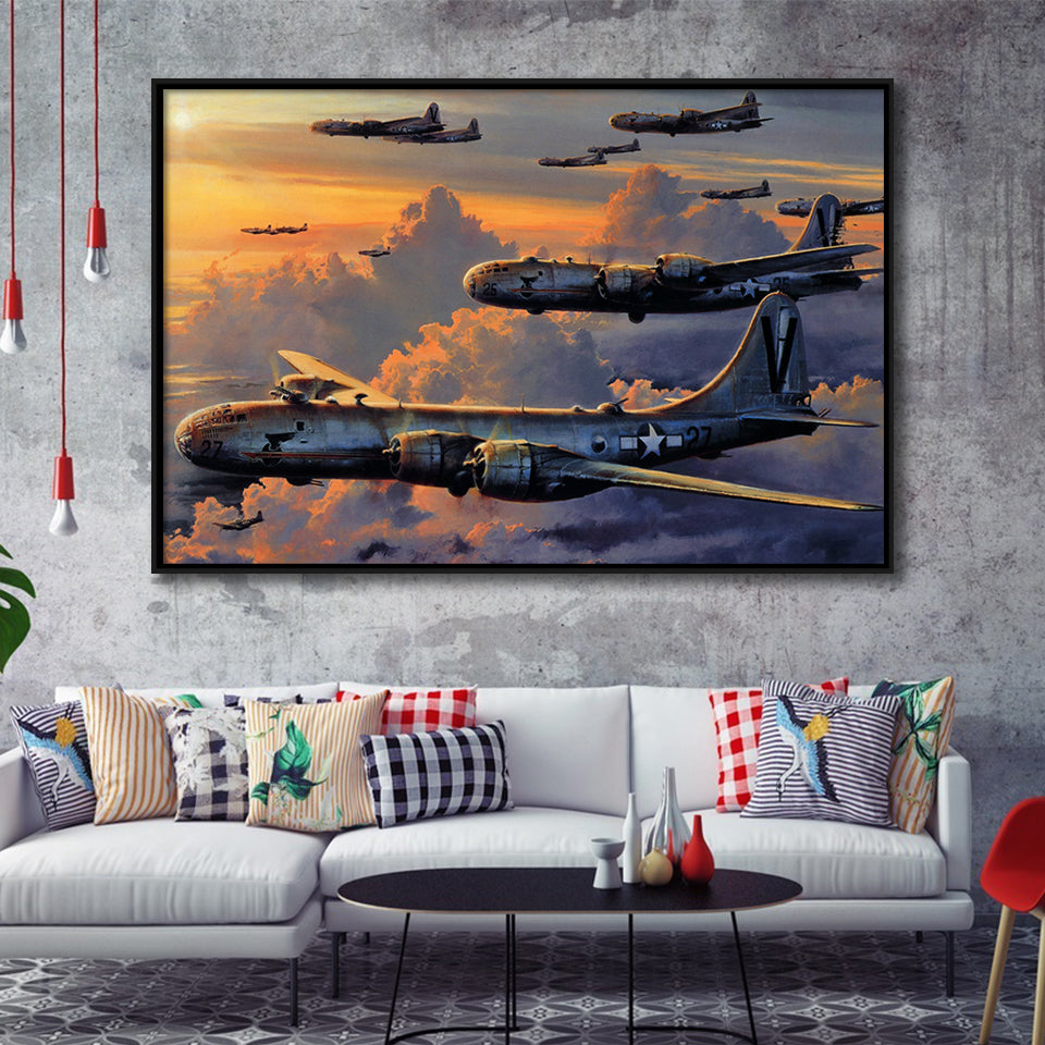 Aircraft Tin Signboeing B 29 Superfortress Framed Canvas Prints Wall A ...