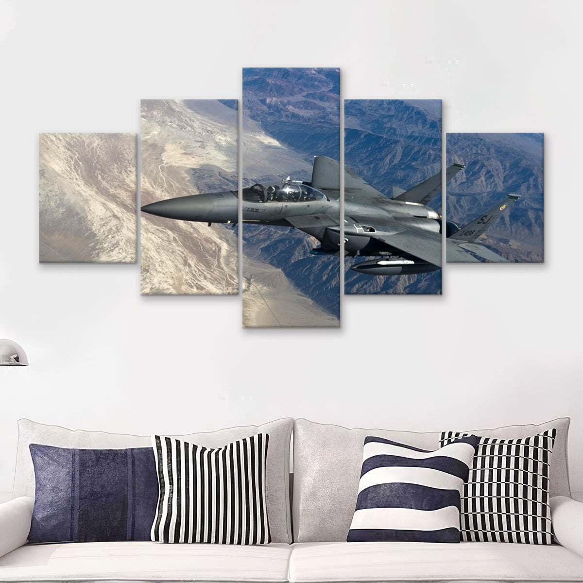 Aircraftfighter Jet Canvas Airplan 5 Piece Canvas Prints Wall Art Deco ...