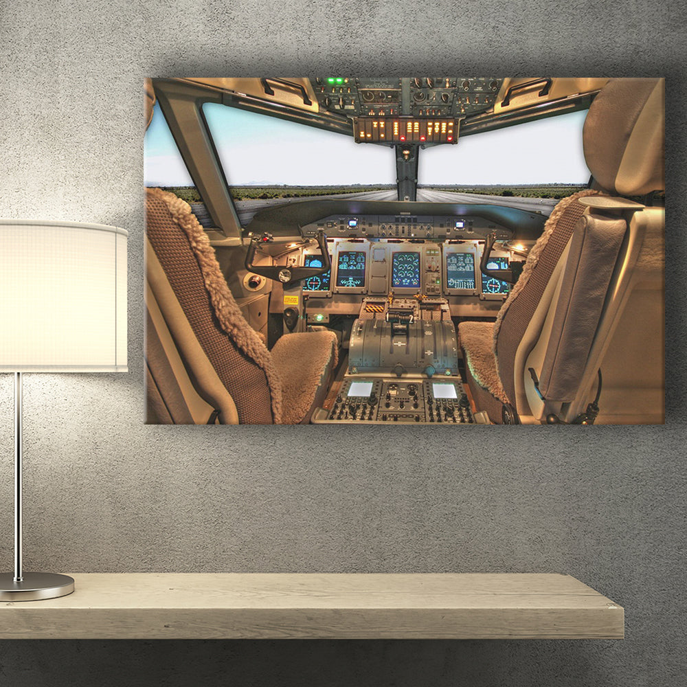 Airplane Cockpit, Aircraft Cockpit Photo Canvas Prints Wall Art Home D ...