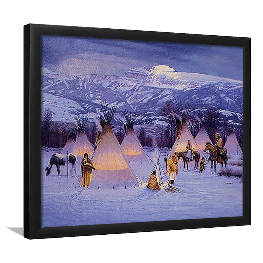 Native American Village Paintings