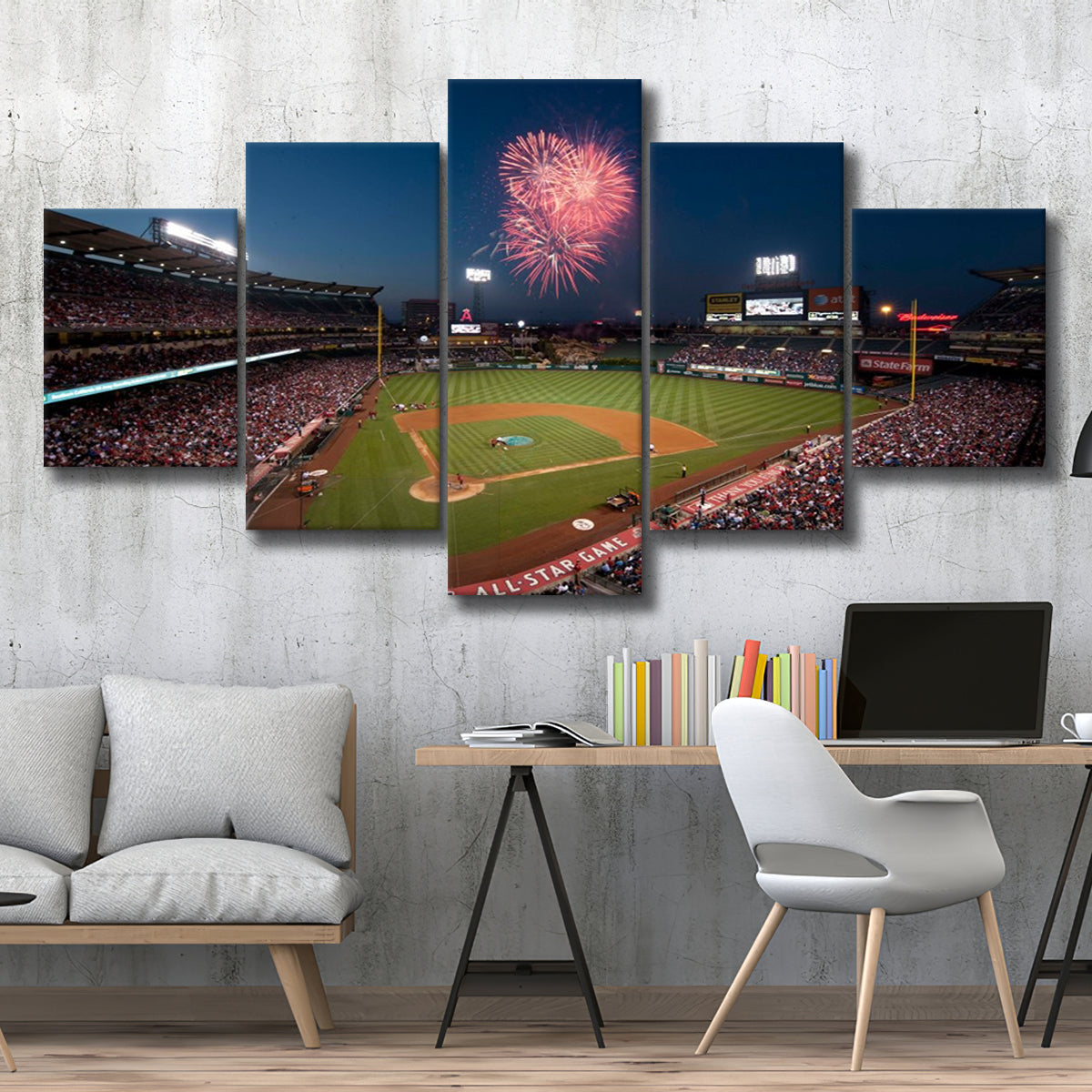 Angel Stadium in Los Angeles, Stadium Canvas, Sport Art, Large Canvas ...