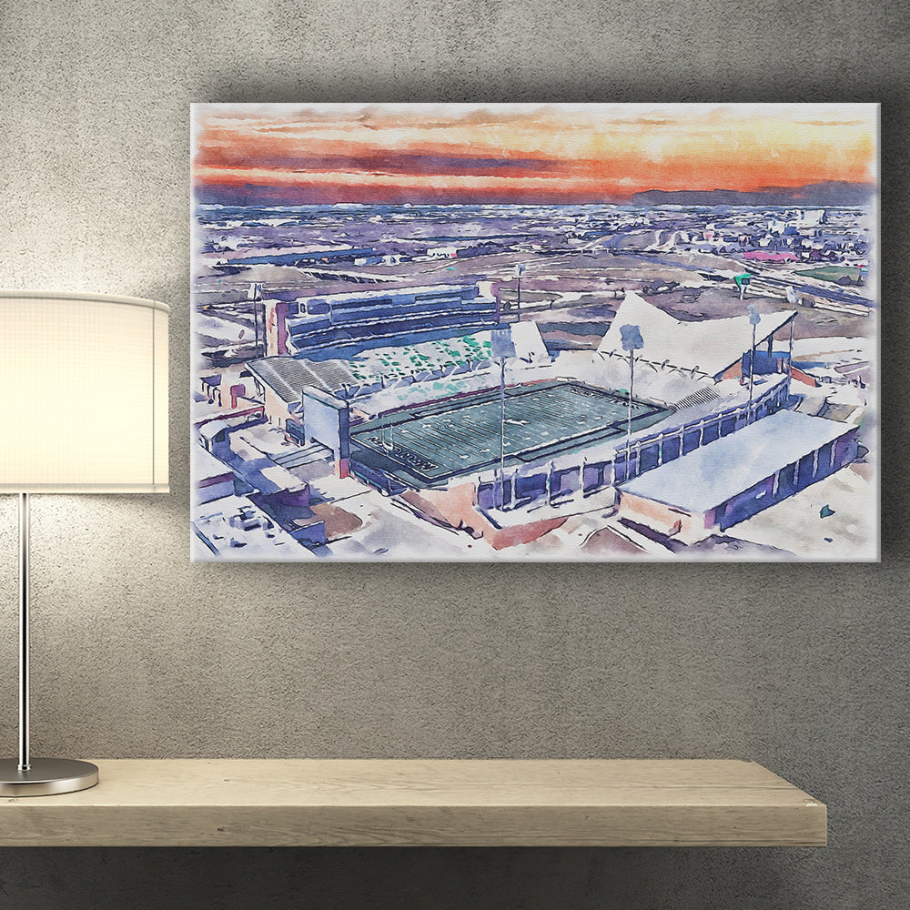 Apogee Stadium North Texas Mean Green Watercolor, Sport Art Prints Fan ...