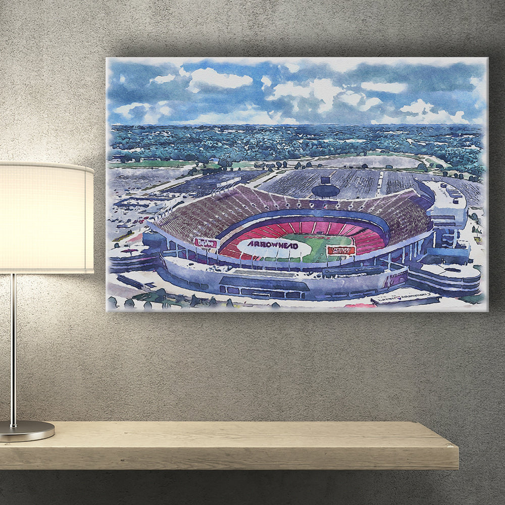 Arrowhead Stadium Chiefs Football Stadium Watercolor, Sport Art Prints ...