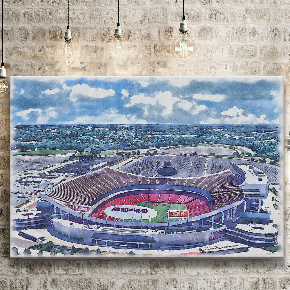 Arrowhead Stadium Chiefs Football Stadium Watercolor, Sport Art Prints ...