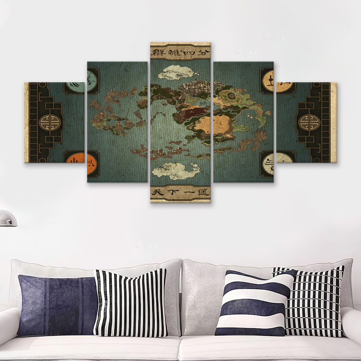 Avatar The Last Airbender World Map 5 Piece Multi Panels Canvas Prints ...