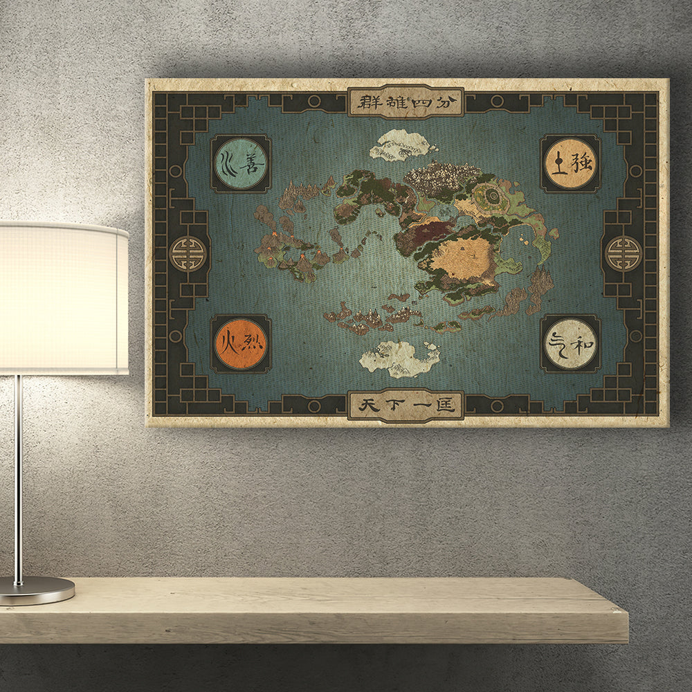 Avatar The Last Airbender World Map Canvas Prints Wall Art - Painting ...