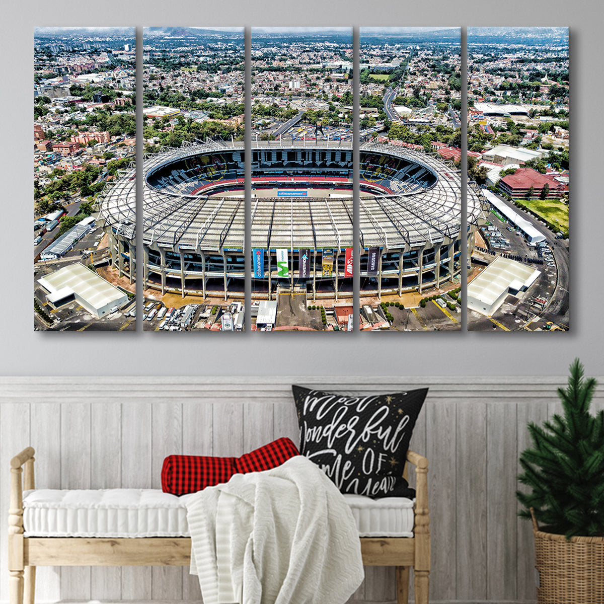 Aztec Stadium Aerial View, Stadium Canvas, Sport Art, Gift for him, Mu ...