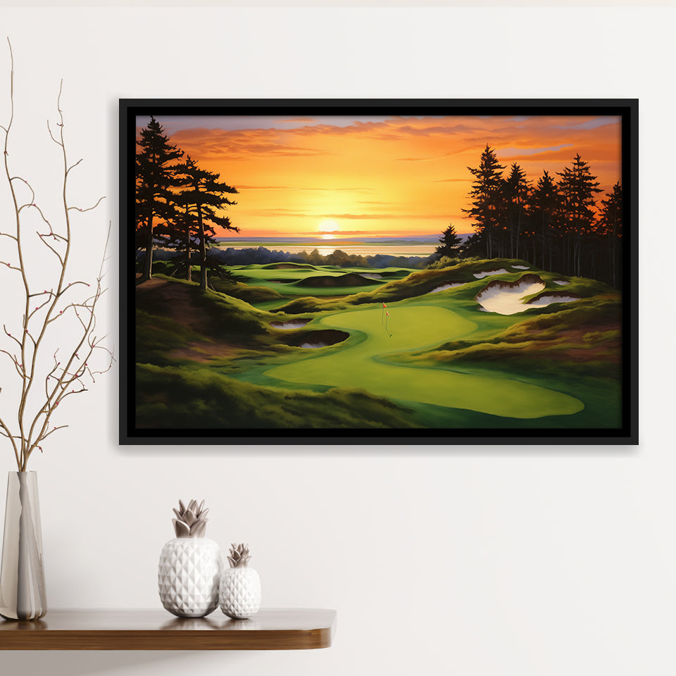 Bandon Preserve Golf Course Sunset Painting, Framed Canvas Prints Wall ...