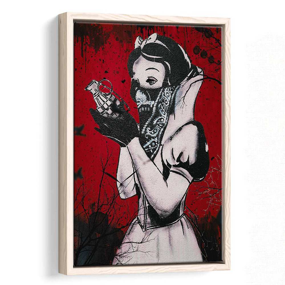 Banksy Graffiti Snow White Grenade Art Framed Canvas Prints Wall Art ...