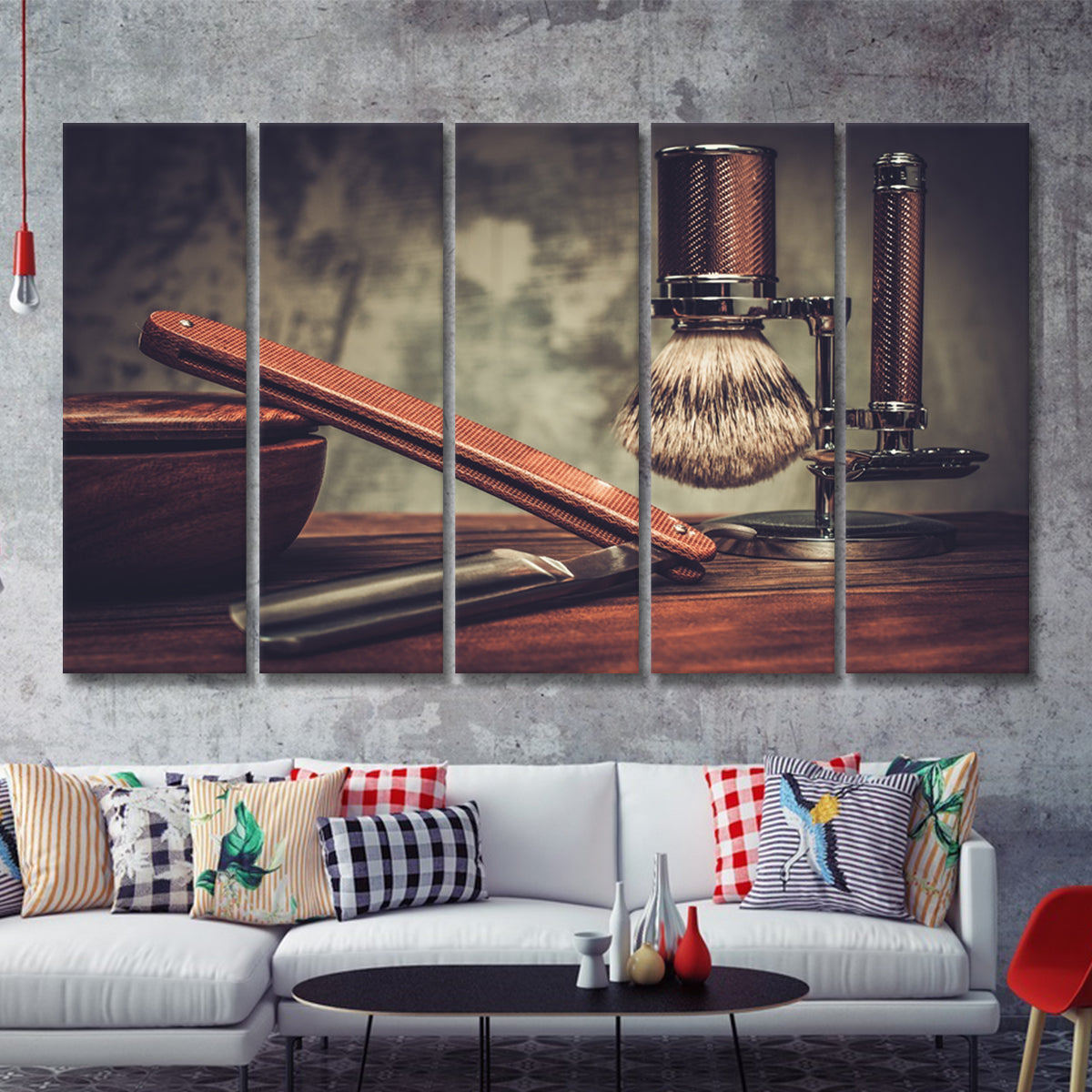 Barber Shop Decor 5 Piece Canvas Prints Wall Art - Painting Prints, Wa ...