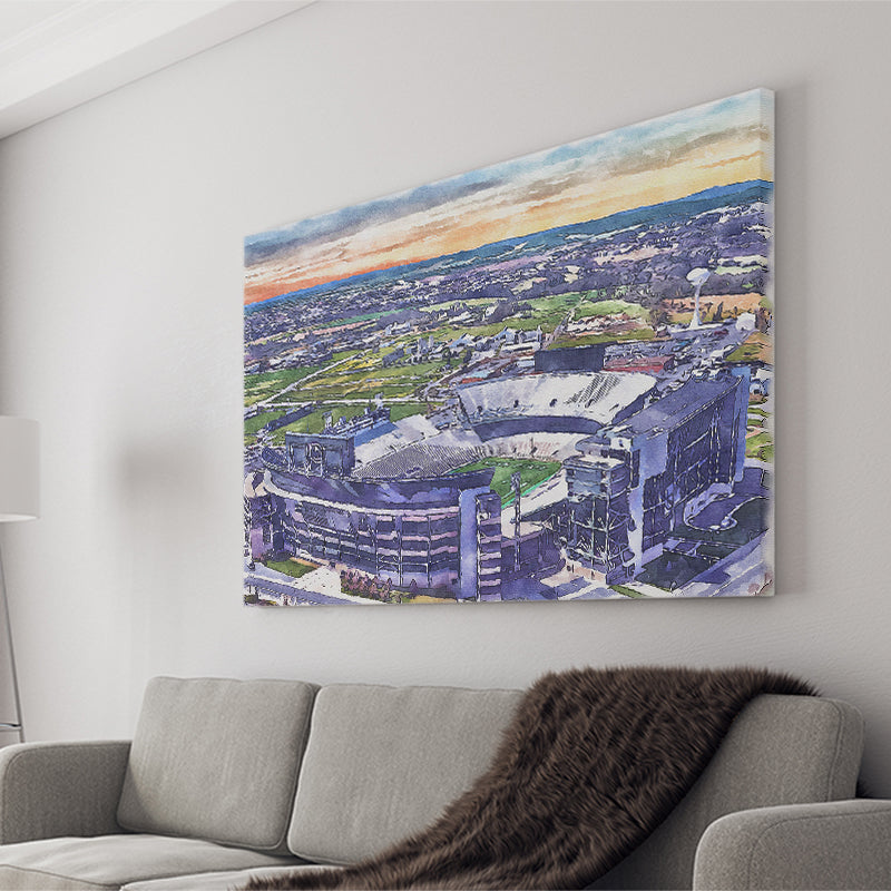 Beaver Stadium Pennsylvania State Football Stadium Watercolor, Sport A ...
