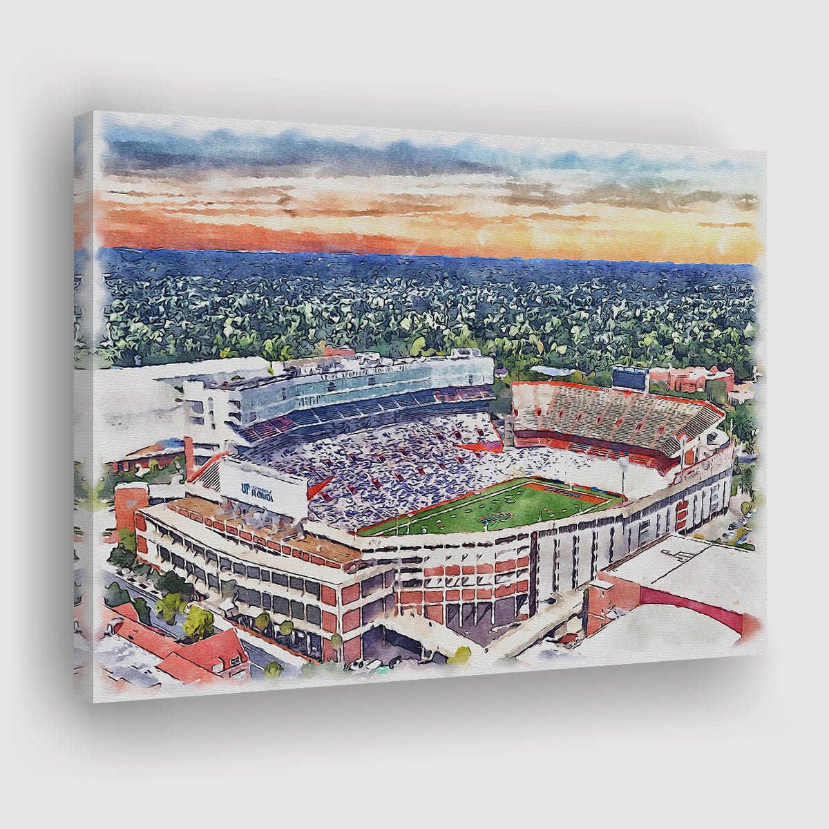 Ben Hill Griffin Stadium Florida Gators Stadium Watercolor, Sport Art ...