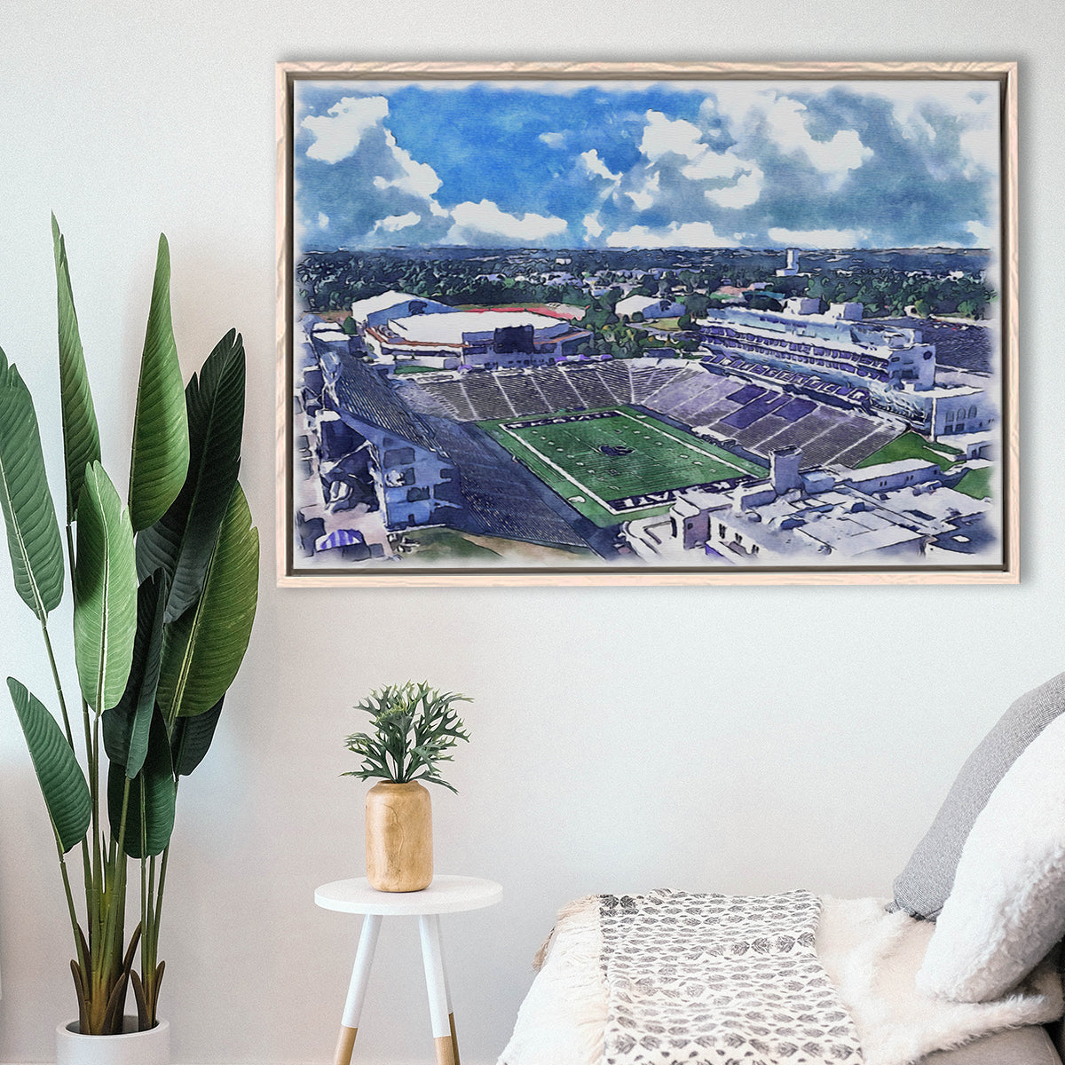 Bill Snyder Family Football Stadium Kansas State Stadium Watercolor, S ...