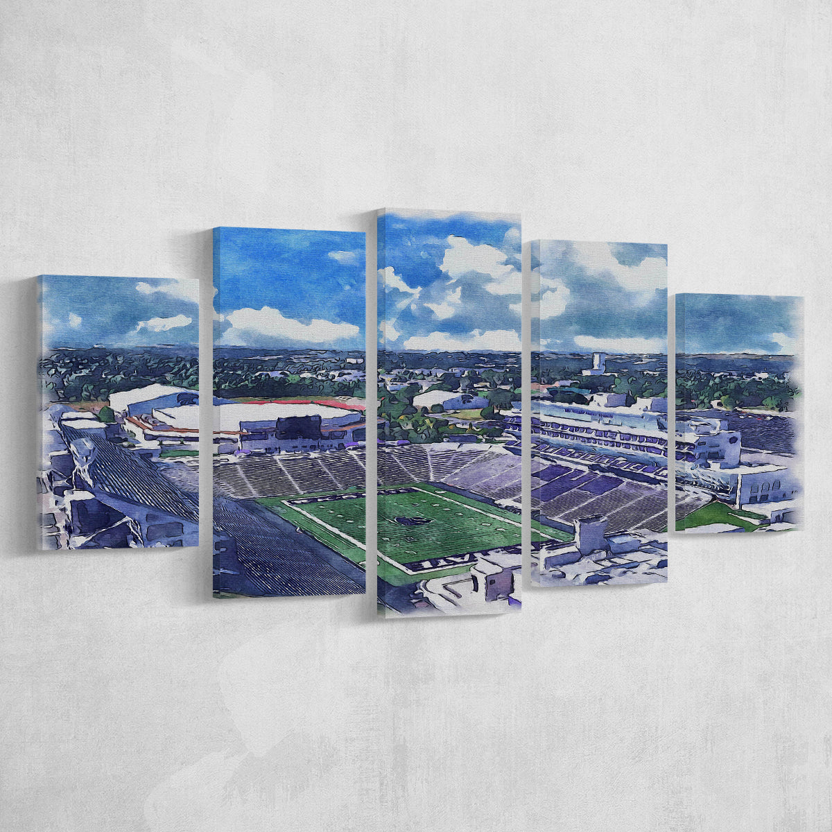 Bill Snyder Family Football Stadium Kansas State Stadium Watercolor, 5 ...