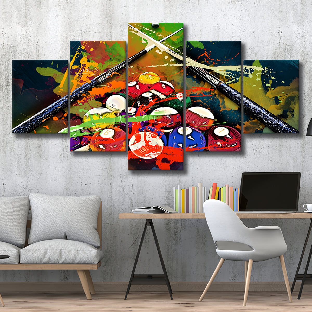 Billiards Canvas Art, Billiards Canvas Multi Panels,Canvas Prints Wall ...