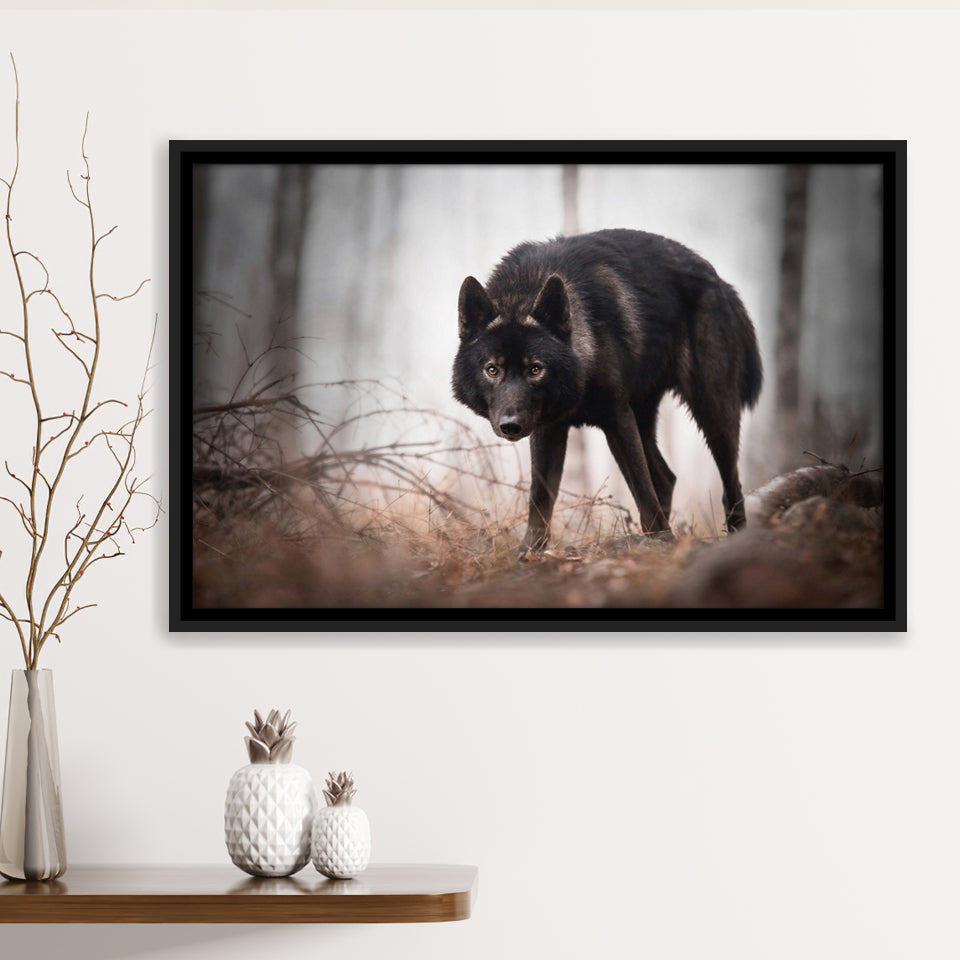 Black Forest Wolves Framed Canvas Prints Wall Art - Painting Canvas, W ...