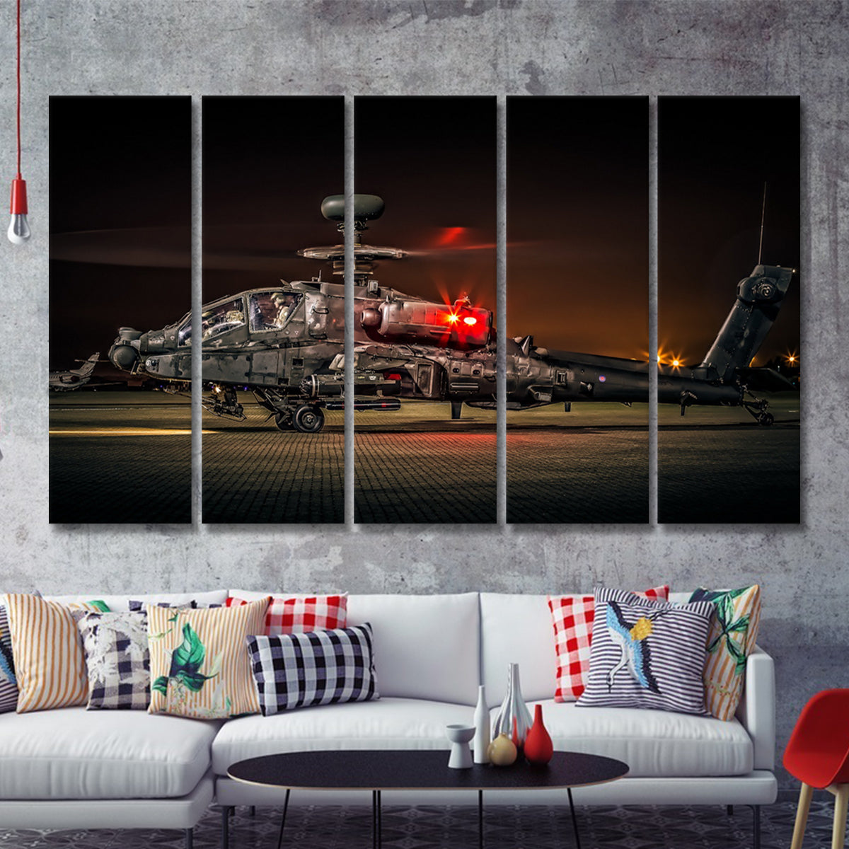 Boeing Ah 64 Apache Military Aircraft 5 Piece B Canvas Prints Wall Art ...