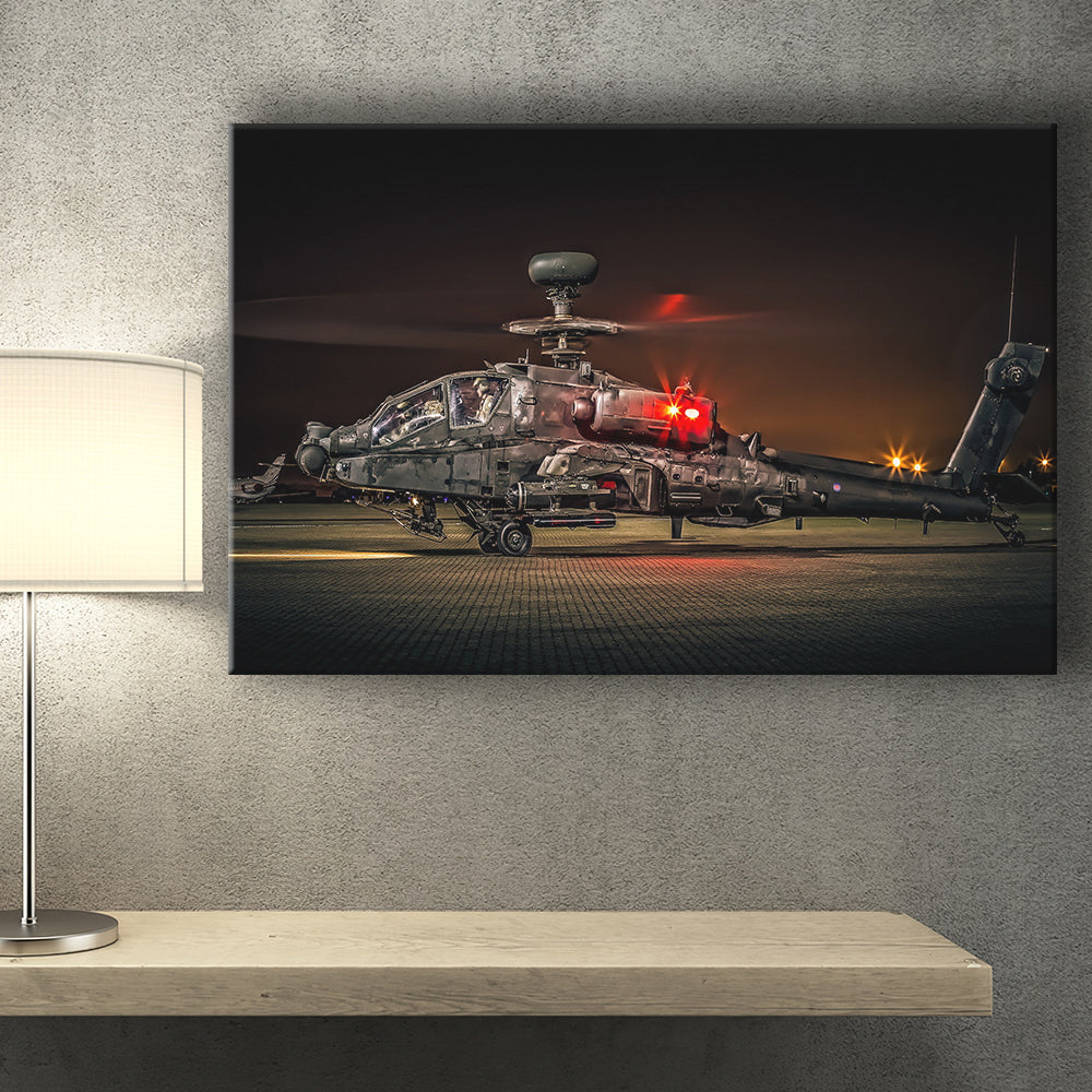 Boeing Ah 64 Apache Military Aircraft Canvas Prints Wall Art Decor - P ...