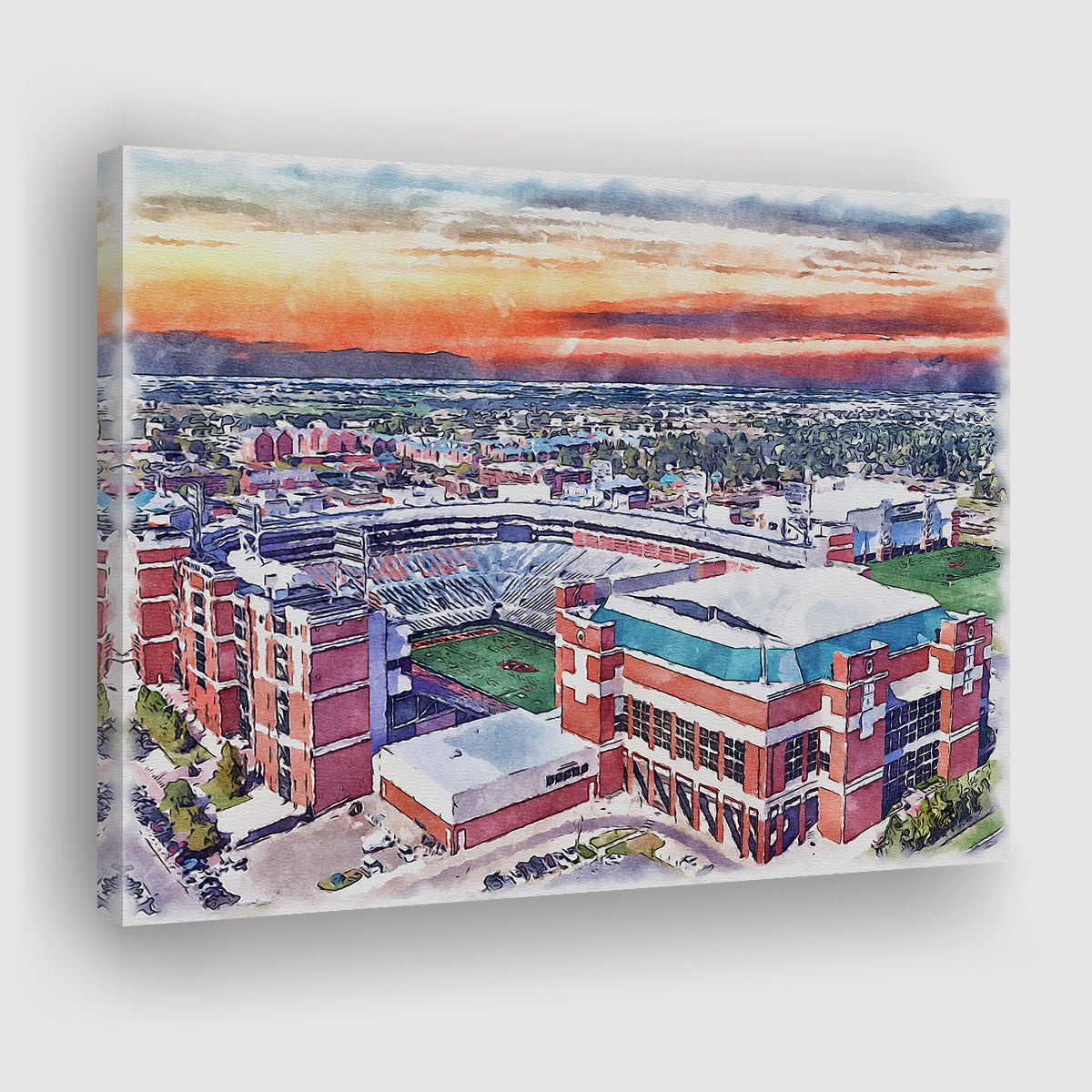 Boone Pickens Stadium Oklahoma State Football Stadium Watercolor, Spor ...